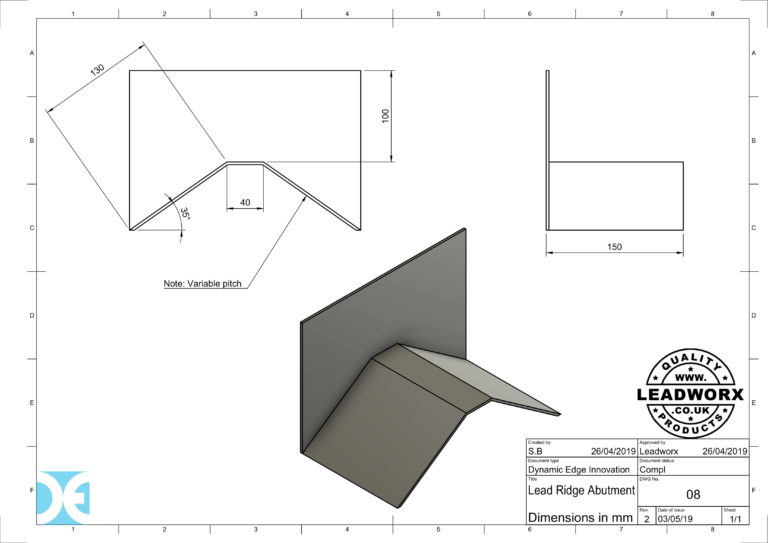 Lead Ridge Abutment / Saddle - Leadworx Ireland - Sheet Lead Flashing ...